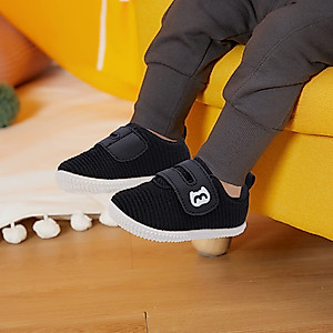 BMCiTYBM Baby Walking Shoes Girls Boys Sneakers Infant Shoes 6 9 12 18 24 Months Black Size 12-18 Months Toddler