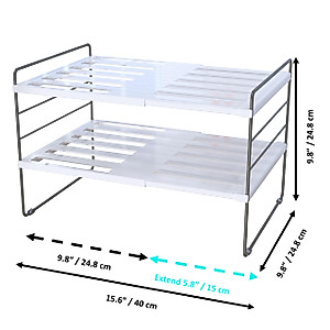 YAN & HIN 3-Tier Pantry Cabinet Organizers and Storage Adjustable Height and Expandable Kitchen Plastic Wrap Organizer Sturdy Aluminum Foil Countertop For Cupboard Multi-Purpose Use