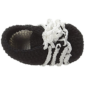 Jefferies Socks Baby-Boys Soccer Cleats Crochet Bootie, Black, Newborn