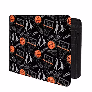 Ztion Unique Desige Pattern - Basketball Player Pattern, Slim Front Pocket Wallet Billfold RFID Blocking