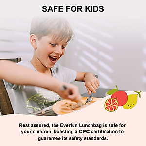 Everfun Insulated Lunch Bag for Women Double Deck Lunch Box 15 Can Leakproof Portable Reusable Tote Bag Lunch Cooler for Work, Black