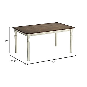 Signature Design by Ashley Whitesburg Cottage Dining Table, Seats up to 6, Brown & Antique White