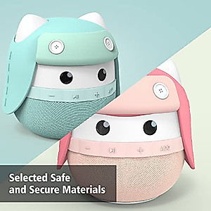 ASIMOM Kids Bluetooth Speaker, Rhyme Cute Speaker, Wireless Stereo Pairing, 15H Playtime, Gifts for Girls, Teens, Teenage, Women-Pink 02