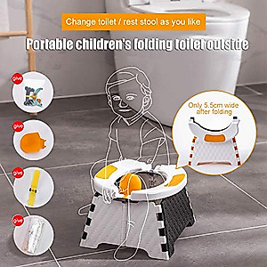 Yeking Toddler Potty seat, Portable Toddler Potty Training Seat, Travel Potty, Foldable Toilet Seat, Baby Potty Seat for Indoor and Outdoor (White)