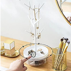 NA Creative Jewelry Rack Jewelry Necklace Display Rack Earring Storage Box Ornaments Storage Rack (white)