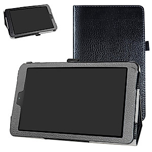 Galaxy Tab A 8.0 2018 Case,Bige PU Leather Folio 2-Folding Stand Cover for Samsung Galaxy Tab A 8.0 2018 Model SM-T387 Verizon/Sprint Tablet (Not fit Tab 8.0 T380 and Other Older Model),Black