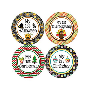 Months In Motion My First Holiday Baby Stickers Milestone Christmas, Birthday, Halloween, Easter, Thanksgiving Baby Sticker (Holiday 2)