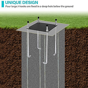 Toriexon Basketball Hoop Anchor Kit 9”, Universal Fit Ground Anchor Kit, Basketball Mounting Kit for Easy Relocation and Compatible with All Basketball Goals