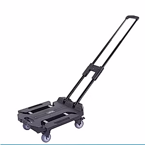 Outdoor Festival Trolley, Folding Trolley, TPR Wheels, Carrying Luggage Hand Carts, for Travel, Shopping, Auto, Moving and Office Use(Color:A,Size:2.5INCH with Brake)