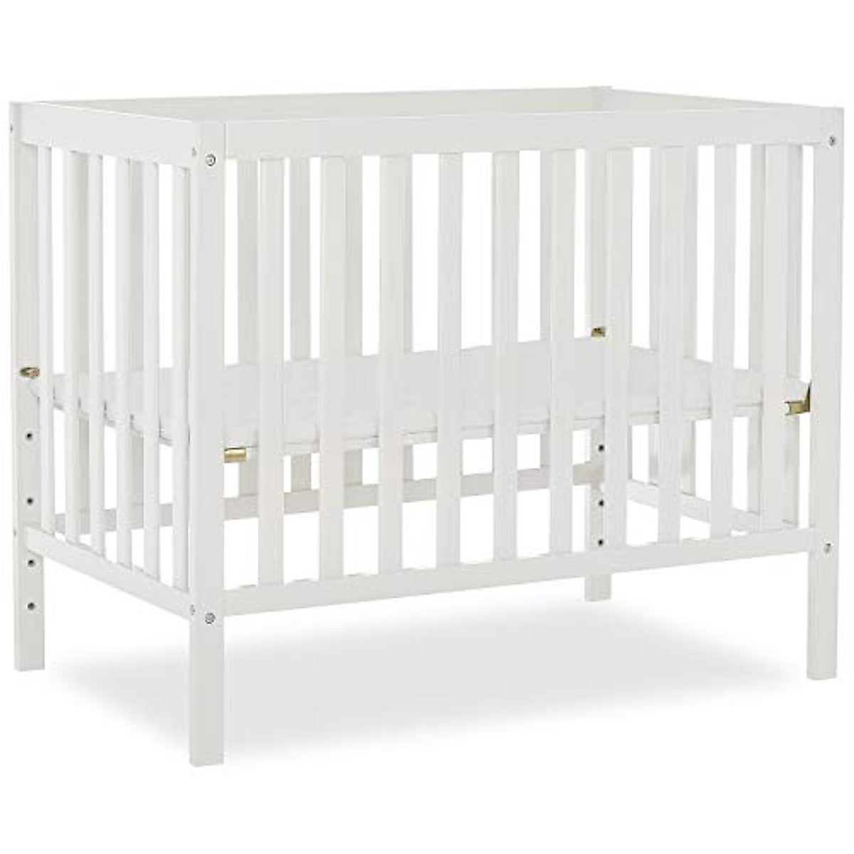 Dream On Me Edgewood 4-In-1 Convertible Mini Crib In White, JPMA Certified, Non-Toxic Finish, New Zealand Pinewood, With 3 Mattress Height Settings, Included 1" Mattress Pad