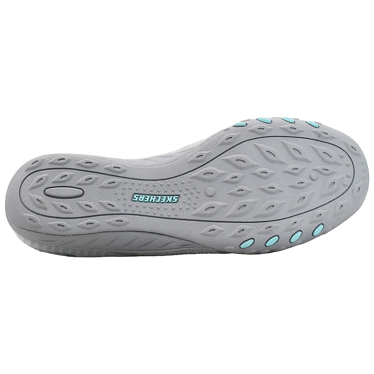 Skechers Women's Breathe Easy-A Look Sneaker, Grey/Aqua 8 W