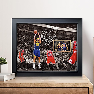 sufenvera Signed Klay Thompson Memorabilia Film Photo Framed Poster Collection,Gifts for Golden State Basketball Fans 10x8 Inches
