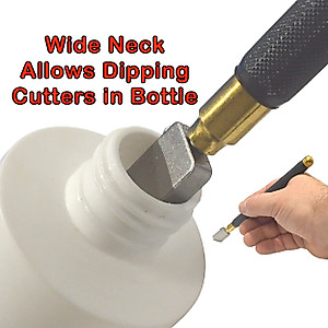 Glass Cutting Oil 8oz Bottle New Oil Fill Kit for All Tools Using Glass Cutter Oil Use for Cutting Thick Glass or Mirrors and Stained Glass, Small Bottle, Spout, Mini Funnel for All Filling Options.