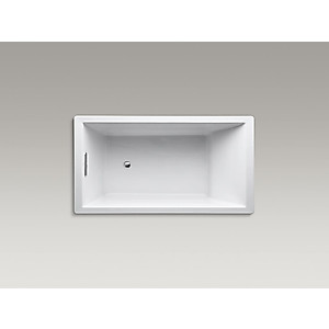 KOHLER K-1136-0 Underscore Rectangle 66-Inch x 36-Inch drop-in bath with end drain, White
