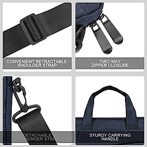 MicaYoung 15 15.6 16 inch Laptop Sleeve Case Shoulder Bag Compatible with 16 inch MacBook Pro M1 M2 Pro/Max 15.6 inch Acer ASUS Dell HP Thinkpad Chromebook 15.6 inch Gaming Laptop Bag, Navy Blue