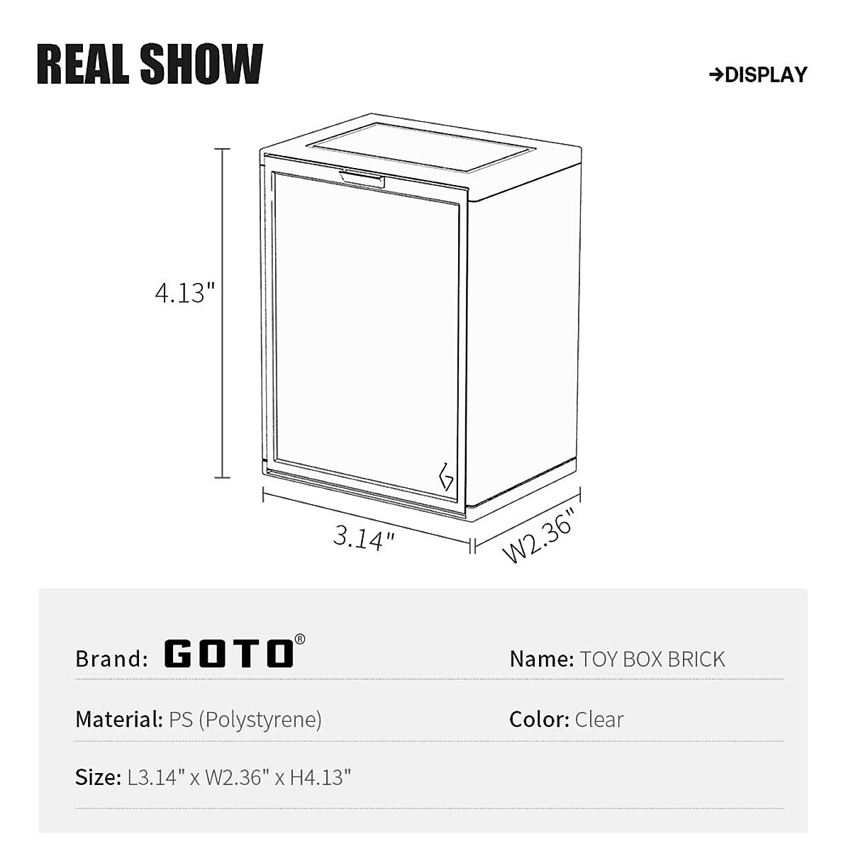 GOTO 12pcs Small Clear Display Cases for Blind Box Toy Pop Mart Bearbrick 100 Mini Action Figures Organizer Display Box Container Unit (12, 0.5L/Box)
