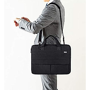 LANDICI Laptop Bag Case 17 17.3 inch, Waterproof Computer Sleeve Cover Compatible with MacBook 17, 17-18 inch HP Acer Dell Lenovo ASUS Laptop, Slim Briefcase with Shoulder Strap, Black