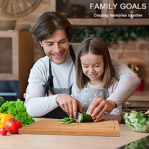 HOMBURY Extra Large Cutting Board 17.5x12" - Kitchen wood cutting board extra-large with Juice Groove - Ideal for Meat, Cheese, Fruit and Vegetables - Natural Color