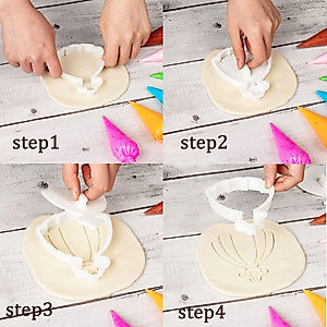 Flycalf Love Cookie Cutters with Plunger Stamps Handle Baking Dough Tools Wedding Cake Shapes PLA Accessories Cutter Molds for Birdesmaid Decorative Party 3.5" Kitchen Supplies