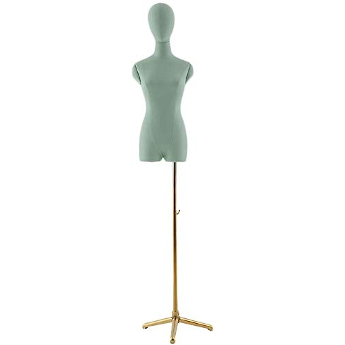 Tailors Dummy Female Manikins with Adjustable Height Golden Tripod Stand | for Dress Form Jewelry Display Tailors Dummy Dressmakers Dummy