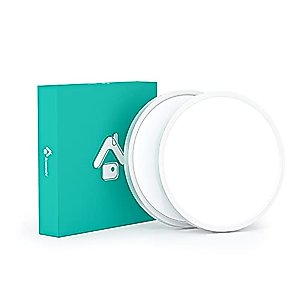 Roomratv Ceiling Light Fixture Flush Mount, Daylight White 15.8 inch Slim Flat Modern Surface Mount Ceiling Lighting LED Round Modern Ceiling Lamp 36W 5000K