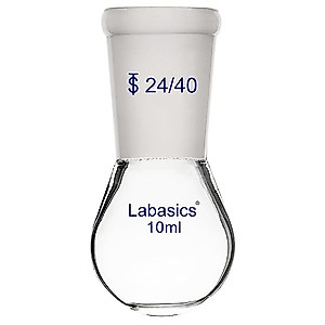 Labasics Borosilicate Glass Single Neck Recovery Flask Rotary Evaporator Flask, with 24/40 Outer Joint, 10 ml