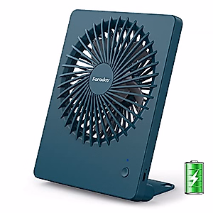 FARADAY Small Table Fans Rechargeable Portable 180°Tilt Folding Desk Fans Battery Operated Personal Fan Ultra Quiet For Home Bedroom Office Desktop, 3 Speeds (Deep Green)