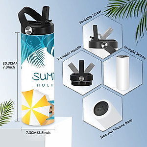 Sublimation Tumblers 20 oz Blank Straight - 4 Pack Sublimation Tumblers Skinny for Heat Transfer - Stainless Steel Double Wall Individually Boxed Heat Resistant Tape Shrink Wrap Rubber Base Gloves