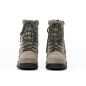DOING SOMETHING GREAT Lace Up Insulated Hunting Boots for Women - Water-Resistant and 1400g Insulated with Traction Grip Sole, Realtree Edge, 7