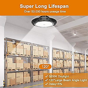 VCMAG UFO LED High Bay Light 150W 21,000lm 5000K Daylight 600W HID/HPS Equivalent with US Plug 5' Cable LED Warehouse Lights Commercial Shop Workshop Garage Factory Lowbay Area Lighting Fixture