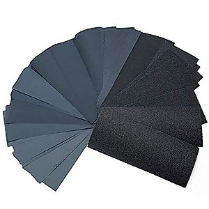 LotFancy Sandpaper, 45PCS, 80 to 3000 Grit Sand Paper Assortment, 9 x 3.6" Silicon Carbide Dry Wet Sanding Sheet, for Wood Furniture, Metal Sanding, Automotive Polishing, Wood Turning Finishing