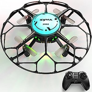 SYMA Drone for Kids with LED, X660 Mini Quadcopter with 3D Flip, Rotary Ascent, Headless Mode, Speed Switch and Full Protection RC Helicopters UFO Toys Gifts for Beginners Adults