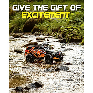 LAEGENDARY 1:10 Scale RC Rock Crawler - 4x4 Offroad Remote Control Truck for Adults - Fast, Electric and Hobby Grade - Brushed Motor and Red-Orange Color