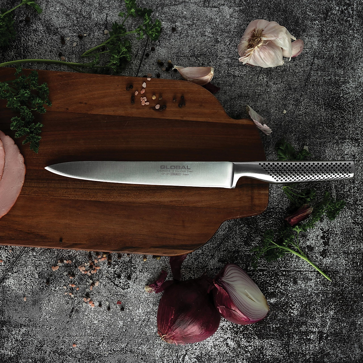 Global GF-37-8 1/2 inch, 22cm Heavyweight Carving Knife GF-37, 8.5", Stainless Steel