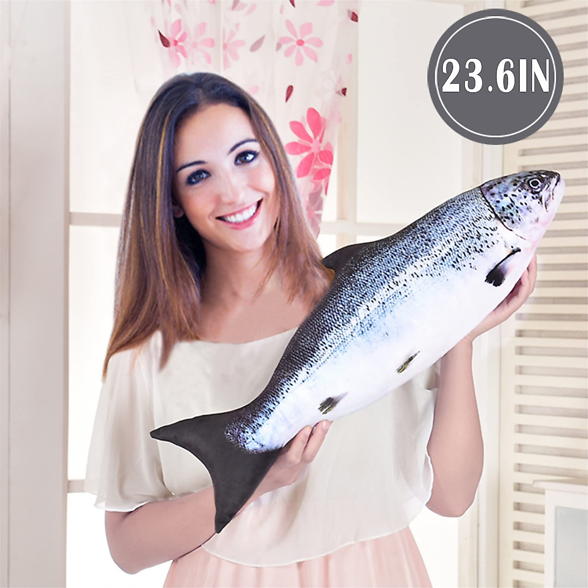 LYXIHAP Simulation Fish Plush Decorate Soft Fish Decorate Pillow Cushion Stuffed Decorate Oversized Pillow Creative Gift Home Decor