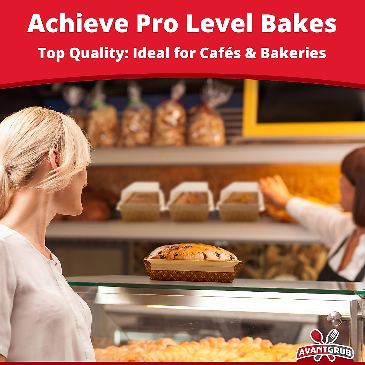 Chef-Grade 7x3in 1Lb Paper Loaf Pans w/Lids 25 Pk. Elegant Disposable Bakeable Kraft Pan Supplies for Baking Bread, Small Meatloaf, Bundt Cake, Sweets for Holiday Gifts Bake Sales or Fundraiser.