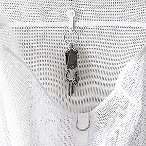 Hanging Mesh Laundry Bag, Large Collapsible Laundry Hamper Bag Quick Dry Bathroom Storage Organizer Caddy with Durable Hanger(White)