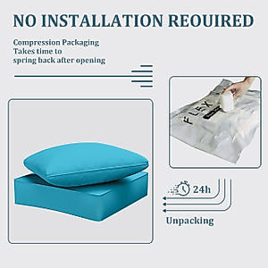 Pakunoda Outdoor Seat Cushion Set 24 x 24 x6.5 Inch Splash-Proof & Fade Resistant Patio Furniture Cushions with Removable Cover Deep Seat & Back Cushion with Straps for Chair Sofa Couch