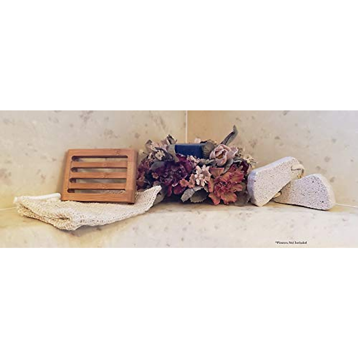 Pumice Stone Bath and Spa Set – Skin Care Set with Foot Scrubber, Multipurpose Sisal Soap Pouch and Bamboo Soap Tray – Exfoliating and Callus Remover – Natural Foot Stone