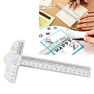 T Ruler T Ruler Inch Cm Scale Clear Acrylic Portable Multifunction Drafting Ruler Clear Graduation T Ruler for Art Binding Crafts Easy Reference