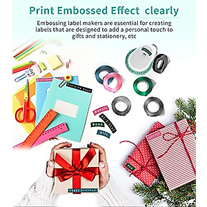Vixic Omega S Embossing Label Maker Machine with 3 Tapes,3D Handheld Embossed Labeling Printer Machine, Manual Portable Vintage Embosser Label Makers for Home, School,DIY & Crafting,Gift Green