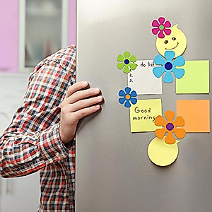 Car Flower Magnet Funny Magnetic Decals Decorations Cute Fridge Magnets 60s Flower Cutout Magnet for Car Home Door Whiteboard Refrigerator (16 Pieces,3.9 x 3.9 Inch, 2.2 x 2.2 Inch)