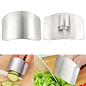 Zeltauto Finger Guard Slicing Cutting Protector 2.6 Inches Stainless Steel Finger Protector Cutting