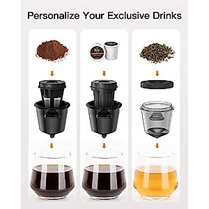 Boly 6-In-1 Coffee Maker with Auto Milk Frother, Single Serve Coffee, Tea, Latte and Cappuccino Machine, Compatible With Capsule & Ground Coffee, Compact Coffee Maker
