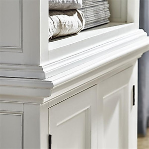 Beaumont Lane Wood 4 Shelved Bookcase with Storage in Pure White