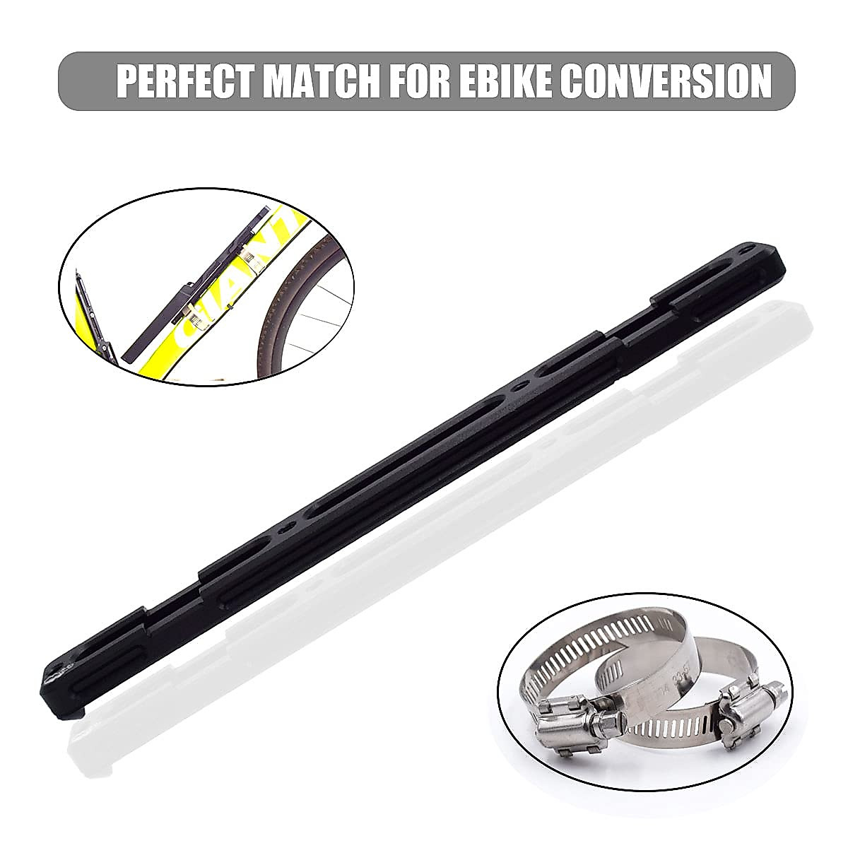 DRIFT MANIAC Ebike Conversion Kit for Battery Adapter Frame Mount, Aluminum Black