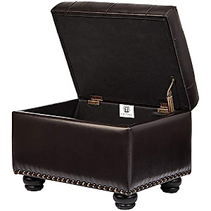 FIRST HILL FHW Deep Tufting Storage Ottoman, Espresso