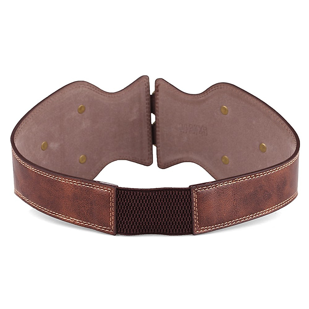 ICSTH Womens Obi Belt Vintage PU Leather Elastic Wide Waist Belt Fashion Retro Wide Belts (92CM)