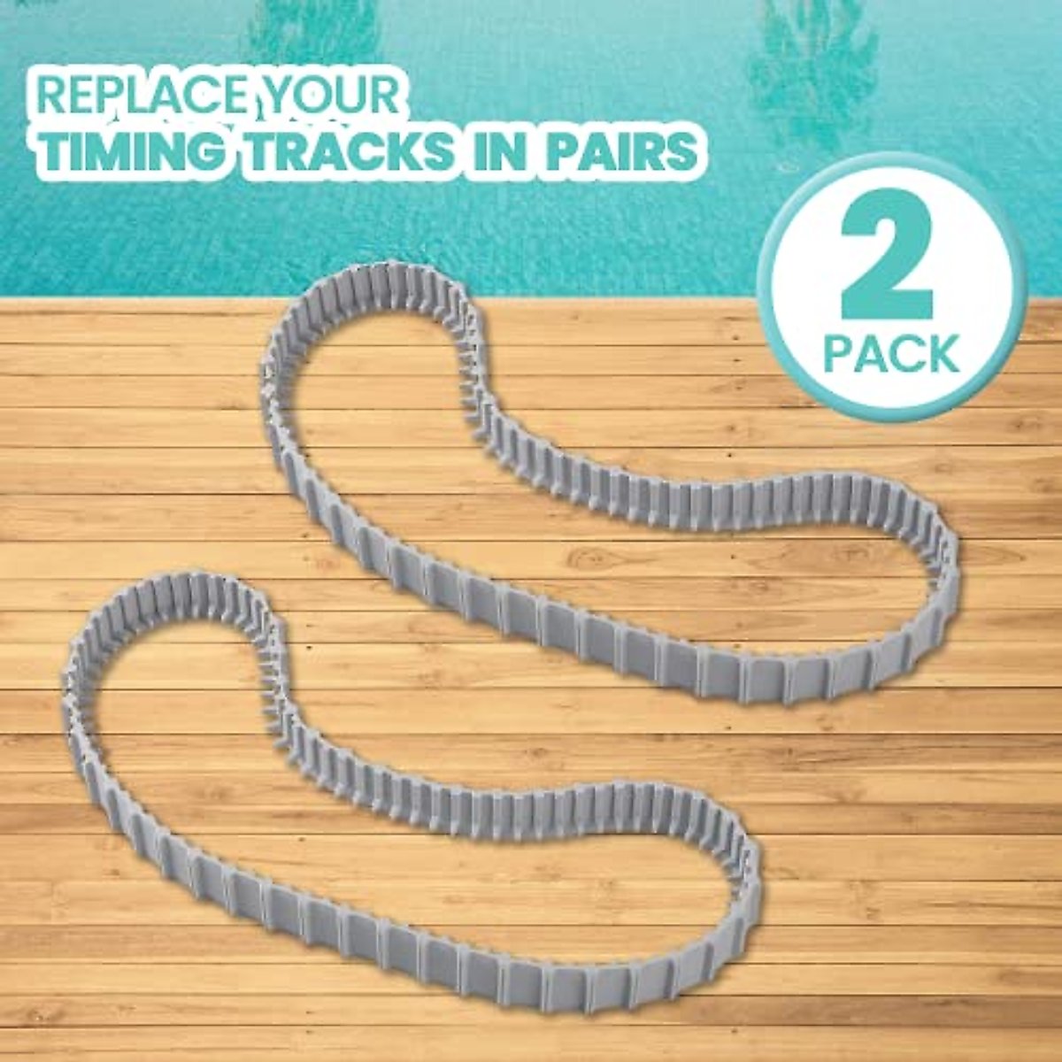 (2 Pack) Replacement Gray Tracks for Maytronics Dolphin Robotic Pool Cleaners with Part Number 9983152-R2 Dolphin Parts