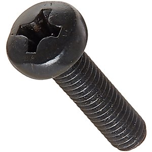 Small Parts M2.55D7985AB Steel Pan Head Machine Screw, Black Oxide Finish, Meets DIN 7985, #1 Phillips Drive, M2.5-0.45 Thread Size, 5 mm Length, Fully Threaded, Import (Pack of 100)